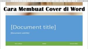 Cara Membuat Cover di Word – Virenial